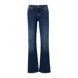Stretch-Jeans QS "CATIE Wide Leg", Damen, Gr. 44, L&auml;nge 32, blau (dunkelblau), Denim/Jeans, Obermaterial: 91% Baumwolle, 7% Elastomultiester, 2% Elasthan, slim fit kn&ouml;chellang, Jeans, in blauer Waschung