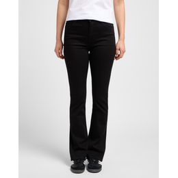 Bootcut-Jeans Lee "BREESE BOOT", Damen, Gr. 29, L&auml;nge 31, schwarz (schwarz rinse), Denim/Jeans, Obermaterial: 82% Baumwolle, 16% Polyester, 2% Elasthan, skinny fit lang, Jeans