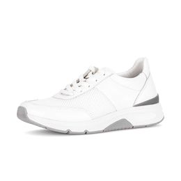 Sneaker Gabor "Sneaker low Materialmix Leder/Lederimitat", Damen, Gr. 35,5, wei&szlig;, Schuhe Sneaker