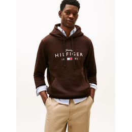 Hoodie Tommy Hilfiger "BRAND LOVE BIG HILFIGER", Herren, Gr. S, chocolate, Sweatware, Obermaterial: 77% Baumwolle, 23% Polyester, regular fit normal, Rippb&uuml;ndchen, Sweatshirts Hoodie, mit Logo-Grafik, normale Passform