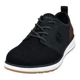 Sneaker Bugatti, Damen, Gr. 40, schwarz, Lederimitat, Textil, Schuhe Sneaker, mit Ziern&auml;hten, Freizeitschuh, Halbschuh, Schn&uuml;rschuh