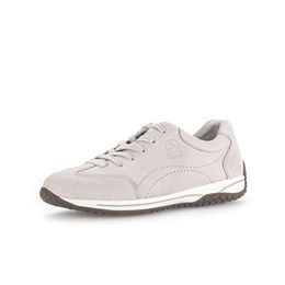 Sneaker Gabor "Sneaker low Rauleder", Damen, Gr. 36, beige, Schuhe Sneaker