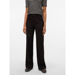 V&eacute;ro Moda Anzughose VERO MODA "VMTEXAS MW STRAIGHT PANT NOOS", Damen, Gr. XS (34), L&auml;nge 30, schwarz, Web, Obermaterial: 75% Polyester, 21% Viskose, 4% Elasthan, unifarben, normal, Hosen Anzughose