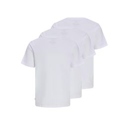 Jack & Jones T-Shirt JACK & JONES JUNIOR "JJEORGANIC BASIC TEE SS 3PK MP NOOS JNR", Jungen, Gr. 140, wei&szlig; pack:with 3xwei&szlig;, Single Jersey, Obermaterial: 100% Baumwolle, unifarben, regular fit normal, Rundhals, Shirts T-Shirt