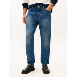 Tapered-fit-Jeans Tommy Hilfiger "HARLEM", Herren, Gr. 32, L&auml;nge 32, benny blau, Denim/Jeans, Obermaterial: 100% Baumwolle, Jeans, mit Fade-Effekten
