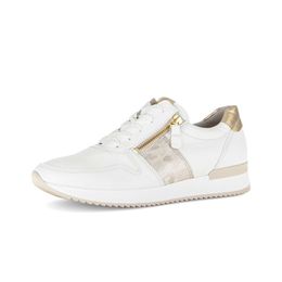Sneaker Gabor "Sneaker low Materialmix Leder", Damen, Gr. 35,5, wei&szlig;, Schuhe Sneaker