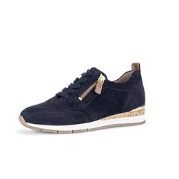 Sneaker Gabor "Sneaker low Rauleder", Damen, Gr. 35,5, blau, Schuhe Sneaker