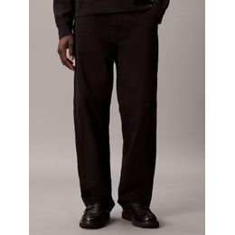 Chinohose Calvin Klein Jeans, Herren, Gr. 31, L&auml;nge 30, schwarz, Twill, Obermaterial: 97% Baumwolle, 3% Elasthan, unifarben, straight fit lang, Hosen Chinohose, gerade Passform im 90er-Jahre-Look