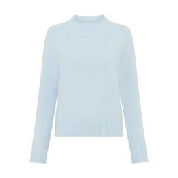 Strickpullover BOSS Orange "Fesperanasy Premium Damenmode", Damen, Gr. L (40), light, pastel blau 452, Strick, Obermaterial: 52% Wolle, 26% Polyamid, 22% Alpaka, unifarben, normal, Rundhals, Raglan&auml;rmel Rollkante, Pullover Strickpullover, Stehkragen mit Rollkante