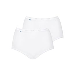 Maxislip Sloggi "Basic+", Damen, Gr. 38, wei&szlig;, Single Jersey, Obermaterial: 95% Baumwolle, 5% Elasthan, k&ouml;rpernah, Unterhosen, perfekter Sitz, Baumwollmix, elastisch, weiche N&auml;hte