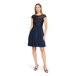 Cocktailkleid Vera Mont "Damen kurzarm", Damen, Gr. 30, Normalgr&ouml;&szlig;en, night sky, Obermaterial: 100% Polyester; Futter: 100% Polyester, ausgestellt kurz, U-Boot-Ausschnitt, Kleider