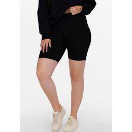 Radlerhose Only CARMAKOMA "CARTIME SHORTS JRS NOOS", Damen, Gr. XL (54), N-Gr, schwarz, Jersey, Obermaterial: 95% Baumwolle, 5% Elasthan, unifarben, Hosen Radlerhose