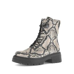 Bikerboots Gabor "Biker Boots Leder Reptiloptik", Damen, Gr. 38, multicolour, Schuhe Bikerboots