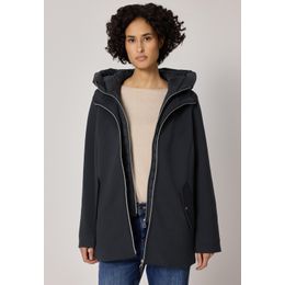 Steppjacke Street One, Damen, Gr. 34, skyfall blau, Stoff, Obermaterial: 73% Polyester, 21% Viskose, 6% Elasthan; Futter: 100% Polyester; Kapuze: 100% Polyester, unifarben, comfort fit normal, ohne Ausschnitt, normaler Saum, Jacken Steppjacke, mit Kapuze