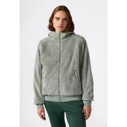 Fleecejacke Champion "Polar Full Zip Hoodie", Damen, Gr. S, ecg, ecg, Obermaterial: 60% Polyester, 40% Baumwolle, Jacken Fleecejacke, leichtes Gewicht, aus Polyester und Baumwolle, 1-teiliges Design