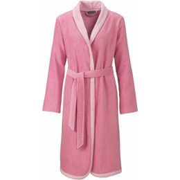 Damenbademantel Egeria "Calea, ideal f&uuml;r Sauna & Spa, Hotelbademantel, Morgenmantel" Gr. XL, rosa, L:105cm, Walkfrottee, Hausm&auml;ntel, mit Schalkragen, farblich abgesetzt, 100 % Baumwolle
