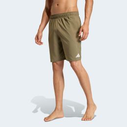 Badeshorts adidas Performance "ESS SH 8IN", Herren, Gr. M, N-Gr, olive strata, wei&szlig;, Obermaterial: 100% Polyester, sportlich, Badehosen Badeshorts