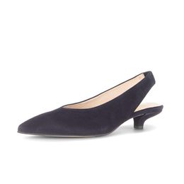 Slingpumps Gabor "Slingpumps Rauleder", Damen, Gr. 42, blau, Schuhe Slingpumps
