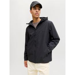Jack & Jones Kurzjacke JACK & JONES "JJESOHO LIGHT JACKET SN", Herren, Gr. XXL, schwarz, Web, Obermaterial: 100% Polyester, unifarben, normal, Jacken Kurzjacke, mit Kapuze