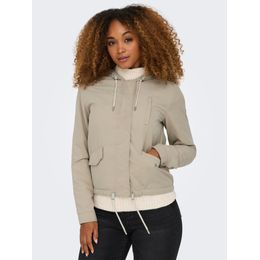 Parka Only "ONLSKYLAR HOOD SPRING JACKET CC OTW", Damen, Gr. XL, wei&szlig; pepper, Web, Obermaterial: 92% Polyester, 8% Nylon, unifarben, regular fit, Jacken Parka, mit