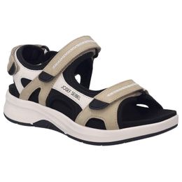 Sandale Josef Seibel "Estelle 02", Damen, Gr. 40, bunt (beige, multi), Leder, Textil, Schuhe Sandale, Trekkingsandale, Outdoorschuh mit verstellbaren Klettverschl&uuml;ssen