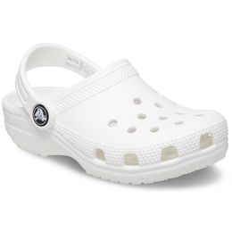 Clog Crocs "Classic Clog K", Jungen, Gr. 24, wei&szlig;, Croslite&trade;, unifarben, Schuhe Clog, Hausschuh, Schlappen, Strandschuh, Sandale mit Fersenriemen
