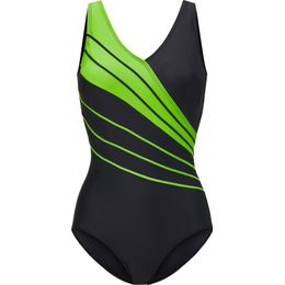 feel good Damen Badeanzug mit Halbkorsage und Softcups schwarz-gr&uuml;n Gr&ouml;&szlig;e 40B
