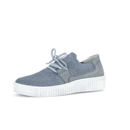 Sneaker Gabor "Sneaker low Materialmix Leder/Lederimitat", Damen, Gr. 35,5, blau, Schuhe Sneaker