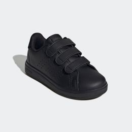 Klettschuh adidas Sportswear "ADVANTAGE BASE 2.0 KIDS", M&auml;dchen, Gr. 33, schwarz (core schwarz, core schwarz, grau six), Synthetik, Schuhe Klettschuh, Design auf den Spuren des adidas Stan Smith, f&uuml;r Kinder & Jugendliche