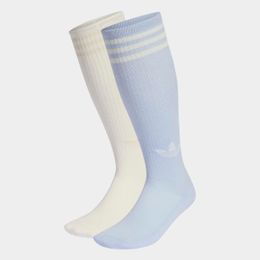 Sportsocken adidas originals "3S KNEE S 2P", Herren, Gr. L (43/45), sanftes wei&szlig;, crystal sky, Obermaterial: 56% Baumwolle, 40% Polyester, 3% Elasthan, 1% Polyamid, Socken Sportsocken, f&uuml;r sportive Aktivit&auml;ten und Laufen, vom Fu&szlig;ball inspirierte Details
