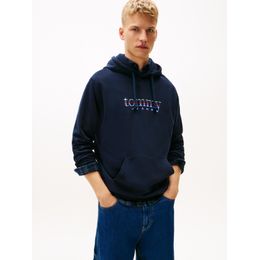 Hoodie Tommy Jeans "TJM REG ENTRY DNA PLAY", Herren, Gr. L, schwarz night navy, Sweatware, Obermaterial: 100% Baumwolle, regular fit normal, Rippb&uuml;ndchen, Sweatshirts Hoodie, regular fit, mehrfarbiges Logo, Sweatshirt