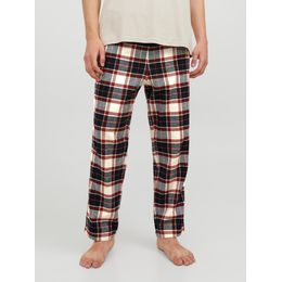 Jack & Jones Schlafhose JACK & JONES "JACRIMON PANTS", Herren, Gr. XL, N-Gr, wei&szlig; (cloud dancer), Web, Obermaterial: 100% Baumwolle, kariert, relaxed fit kn&ouml;chellang, Hosen Schlafhose