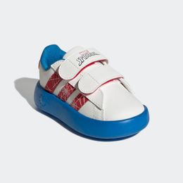 Sneaker adidas Sportswear "ADIDAS X MARVEL SPIDER-MAN GRAND COURT KIDS", Kinder, Gr. 27, cloud wei&szlig;, pure ruby, bright blau, Synthetik, Schuhe Sneaker, f&uuml;r Kinder
