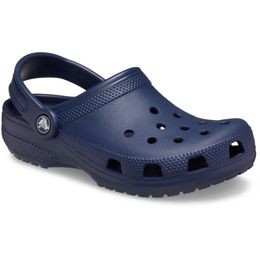 Clog Crocs "Classic Clog K", Jungen, Gr. 27, blau (navy), Croslite&trade;, unifarben, Schuhe Clog, Hausschuh, Schlappen, Strandschuh, Sandale mit Fersenriemen