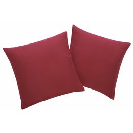 Dekokissen OTTO HOME "Parry Microfaser" Gr. 2, rot (bordeaux, unifarben), B:50cm L:50cm, Polyester, Dekokissen_Sitzkissen_Kissenh&uuml;llen, 2-er Set, unifarben, Kissenh&uuml;llen ohne F&uuml;llung, mit Rei&szlig;verschluss