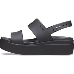 Keilsandalette Crocs "Brooklyn Low Wedge", Damen, Gr. 37, schwarz (schwarz, uni), Croslite&trade;, Schuhe, Sommerschuh, Sandale, Keilabsatz, mit modischer Plateausohle