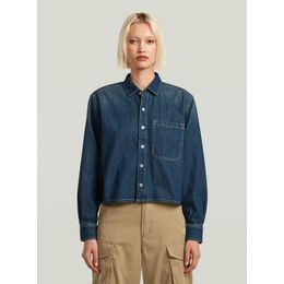 G-Star Raw Langarmshirt G-STAR "Boxy Relaxed 1-Pocket Shirt", Damen, Gr. L, antique faded cyclone, Obermaterial: 100% Baumwolle, Shirts Langarmshirt