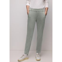 Stoffhose Street One, Damen, Gr. 36, L&auml;nge 30, schwarz mint gr&uuml;n, Stoff, 50% Polyester, 46% Baumwolle, 4% Elasthan, unifarben, loose fit lang, Hosen Stoffhose, im Loose Fit