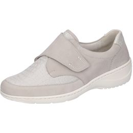 Waldl&auml;ufer Klettschuh WALDL&Auml;UFER "Kya-Soft", Damen, Gr. 8,5 (42,5), silber (hellgrau, silberfarben), Glattleder, Nubukleder, Textil, Schuhe Klettschuh, Komfortschuh, Halbschuh in komfortable Weite K = extraweit