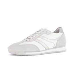 Sneaker Gabor "Sneaker low Materialmix Leder/Lederimitat", Damen, Gr. 35,5, wei&szlig;, Schuhe Sneaker