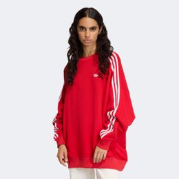 Kapuzensweatshirt adidas originals "3S OS CRW", Damen, Gr. XL, better scarlet, wei&szlig;, Obermaterial: 100% Baumwolle, Rundhals, angesetztes B&uuml;ndchen, Sweatshirts