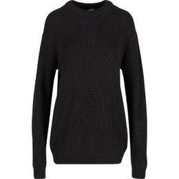 Rundhalspullover Urban Classics "Urban Classics Rib Basic Sweater", Herren, Gr. 4XL, schwarz, 100% Baumwolle, unifarben, normal, Rundhals, Pullover Rundhalspullover