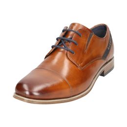 Schn&uuml;rschuh Bugatti, Herren, Gr. 44, cognac, Leder, used, Schuhe Schn&uuml;rschuh, Halbschuh, Business-Schn&uuml;rer, Anzugschuh mit seitlichem Logoschriftzug