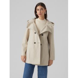V&eacute;ro Moda Langjacke VERO MODA "VMFORTUNESHILA JACKET GA NOOS", Damen, Gr. S, oatmeal detail:melange, Web, Obermaterial: 100% Polyester, meliert, knielang, Jacken Langjacke