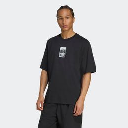 T-Shirt adidas originals "GRAPHIC OS SS T", Herren, Gr. M, schwarz, Obermaterial: 100% Baumwolle, Shirts T-Shirt, sportlicher Stil, kurze &Auml;rmel, f&uuml;r Laufen und Freizeit, Leo-Print