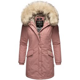 Wintermantel Navahoo "Cristal", Damen, Gr. S (36), rosa (dunkelrosa), Oberstoff: 65% Polyester, 35% Baumwolle. Futter: 100% Polyester. Wattierung: 100% Polyester. &Auml;rmelfutter: 100% Polyester. Kunstpelz: 90% Polyacryl, 10% Polyester, tailliert Po-bedeckend, hoch geschlossener Ausschnitt, &Auml;rmel ohne &Auml;rmelschlitz Rippstrickb&uuml;ndchen, M&auml;ntel Wintermantel, stylischer Damen Winterparka mit Kunstfell-Kapu