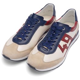Sneaker Ara "PORTOFINO", Damen, Gr. 40, creme kombiniert, Glattleder, Veloursleder, Schuhe Sneaker, Freizeitschuh, Halbschuh, Schn&uuml;rschuh in Bequemweite G 1/2 (= weit)