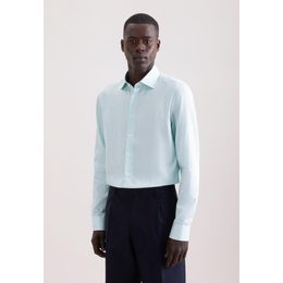 Businesshemd Seidensticker "Schwarze Rose", Herren, Gr. XL (43), normale &Auml;rmell&auml;ngen, gr&uuml;n, 100% Baumwolle, gestreift, slim fit, 2-Knopf-Manschette, Hemden, Slim 1/1 Kentkragen Gestreift