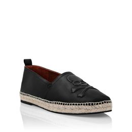 Espadrille Philipp Plein "Skull", Damen, Gr. 41, Normalschaft, 02, schwarz, Schuhe Espadrille