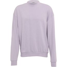 Rundhalspullover Urban Classics "Urban Classics Light Terry Crew", Damen, Gr. M, dustylila, 75% Baumwolle, 25% Polyester, unifarben, normal, Rundhals, Pullover Rundhalspullover